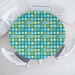 Abakuhaus Tischdecke Rundum-elastische Stofftischdecke, Abstrakt Verschachtelte Quirky Rectangles, bunt