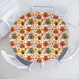 Abakuhaus Tischdecke Rundum-elastische Stofftischdecke, Fallen Bunte Eule Waldtiere