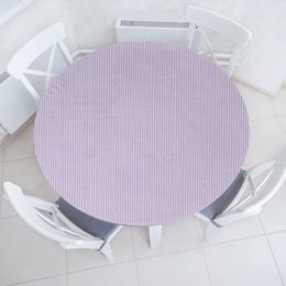 Abakuhaus Tischdecke Rundum-elastische Stofftischdecke, Nadelstreifen Süßigkeit gestreifter Hintergrund, lila