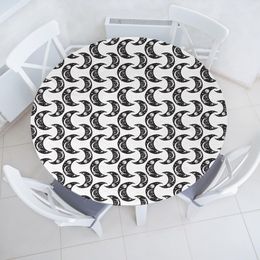 Abakuhaus Tischdecke Rundum-elastische Stofftischdecke, Himmel Monde mit Sternen Planetenmuster, grau