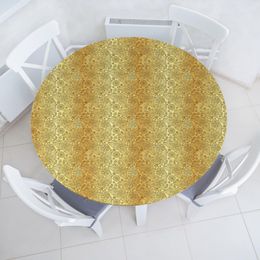 Abakuhaus Tischdecke Rundum-elastische Stofftischdecke, Mandala blühend Paisley, gelb