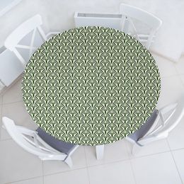 Abakuhaus Tischdecke Rundum-elastische Stofftischdecke, artsy Art Deco inspiriert Botanical, grün