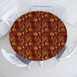 Abakuhaus Tischdecke Rundum-elastische Stofftischdecke, Rebe Antique Oriental Pattern, gelb