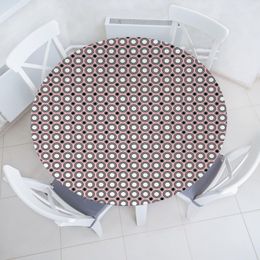 Abakuhaus Tischdecke Rundum-elastische Stofftischdecke, Geometrisch Bitonales Kreismuster, grau