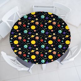Abakuhaus Tischdecke Rundum-elastische Stofftischdecke, Platz Sun Earth Constellations, bunt