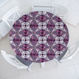 Abakuhaus Tischdecke Rundum-elastische Stofftischdecke, Jahrgang Geometrische Streifen Kreis, lila