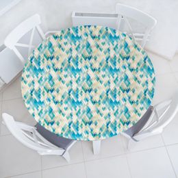 Abakuhaus Tischdecke Rundum-elastische Stofftischdecke, Blau Hexagonal Abstrakt Grunge