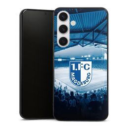 DeinDesign Handyhülle 1. FC Magdeburg Stadion 1. FCM 1.FCM Arena, Samsung Galaxy S24+ Silikon Hülle Bumper Case Handy Schutzhülle, schwarz
