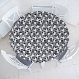 Abakuhaus Tischdecke Rundum-elastische Stofftischdecke, Valentinstag Herzstreifen Kunst, blau|grau