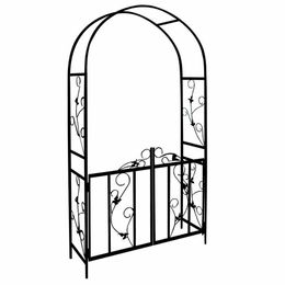 Defactoshop Rosenbogen Rosenbogen Rosensäule Gartenbogen Rankgitter Rankhilfe mit TOR 28KD, Maßen: 114 cm x 37 cm x 230 cm