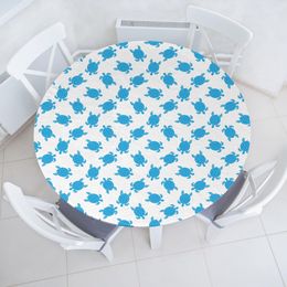 Abakuhaus Tischdecke Rundum-elastische Stofftischdecke, Unterwasser Meeresschildkröten, Exotische Ozean, blau