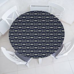 Abakuhaus Tischdecke Rundum-elastische Stofftischdecke, Ski-Muster Skifahren Polen und Goggle, blau|grau
