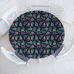 Abakuhaus Tischdecke Rundum-elastische Stofftischdecke, Paisley Ombre Aquarell Persisch, grau