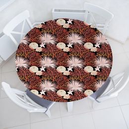Abakuhaus Tischdecke Rundum-elastische Stofftischdecke, Nautische Bunte Meeres-Korallen