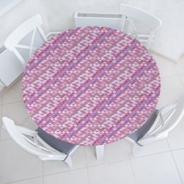 Abakuhaus Tischdecke Rundum-elastische Stofftischdecke, Geometrisch Zeitgenössische Dreieckskunst, lila|rosa