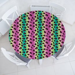 Abakuhaus Tischdecke Rundum-elastische Stofftischdecke, Abstrakt Glitzernde Leopard-Muster, bunt
