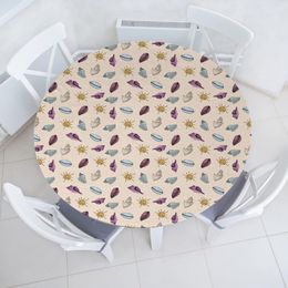 Abakuhaus Tischdecke Rundum-elastische Stofftischdecke, Nautisch Bunte Muscheln Muster
