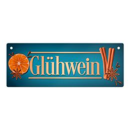 speecheese Metallschild Glühwein Metallschild in blau