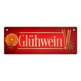 speecheese Metallschild Glühwein Metallschild in rot