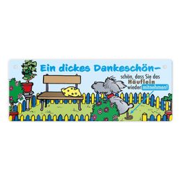 speecheese Metallschild Dankeschön Hundeklo Metallschild als Hinweis für den Garten oder das