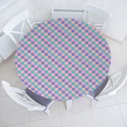Abakuhaus Tischdecke Rundum-elastische Stofftischdecke, Abstrakt Pastellgeometrische Kreise, blau|lila|rosa