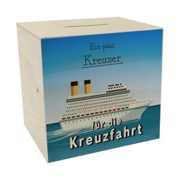 speecheese Spardose Spardose aus Holz mit Kreuzfahrtschiff und Spruch Ein paar Kreuzer