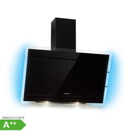 Klarstein Mirage 90 Dunstabzugshaube 550 m&sup3;/h Touch-Panel RGB-Ambiente-Licht A++ Schwarz