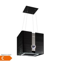 Klarstein Futurelight Smart Inselabzugshaube Umluft 420m&sup3;/h LED Edelstahl Schwarz