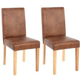 MCW 2er-Set Esszimmerstuhl Stuhl K&uuml;chenstuhl Littau ~ Kunstleder, Wildlederimitat, helle Beine