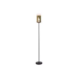 Freelight Stehlampe Ventotto, schwarz/gold, Höhe 165 cm, Metall/Glas