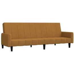 Schlafsofa 2-Sitzer Braun Samt vidaXL