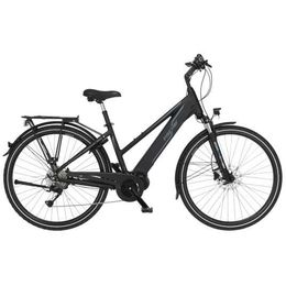 FISCHER BIKE E-Bike FISCHER FAHRRAD "VIATOR 4.1i Damen 504" E-Bikes Gr. 44 cm, 28 Zoll (71,12 cm), schwarz (schwarz matt) E-Bikes Pedelec, Elektrofahrrad für Damen, Trekkingrad
