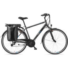 E-Bike Telefunken "Expedition XT481" E-Bikes Gr. 48 cm, 28 Zoll (71,12 cm), grau (anthrazit) E-Bikes Pedelec, Elektrofahrrad für Herren, Trekkingrad, mit Fahrradtasche Bestseller