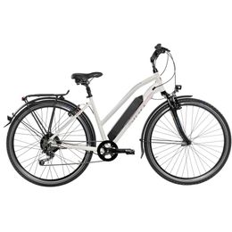 E-Bike SIGN E-Bikes Gr. 46 cm, 28 Zoll (71,12 cm), grau (matt morning grey) Pedelec, Elektrofahrrad für Damen, Trekkingrad