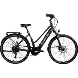 Zündapp E-Bike ZÜNDAPP "X400" E-Bikes Gr. 48 cm, 28 Zoll (71,12 cm), schwarz (schwarz, türkis) Pedelec, Elektrofahrrad für Damen u. Herren, Trekkingrad