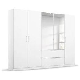 Drehtürenschrank Rauch "Kleiderschrank Schrank Garderobe Wäscheschrank CHALLENGER" Schränke Gr. B/H/T: 226,0 cm x 210,0 cm x 54,0 cm, 5 St., weiß (alpinweiß) mit Spiegeltüren und geräumigen Schubladen MADE IN GERMANY