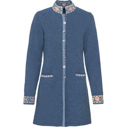 Reitmayer Lange Strickjacke mit Jacquard-Muster Mittelblau (Gr&ouml;&szlig;e: 34)