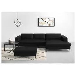 Ecksofa DOMO collection "Modica L-Form" Sofas Gr. B/H/T: 329cm x 83cm x 173cm, Struktur, Recamiere rechts, grau (anthrazit) moderne Optik mit großzügiger Recamieire, auch in Cord