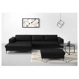 Ecksofa DOMO collection "Modica L-Form" Sofas Gr. B/H/T: 329cm x 83cm x 173cm, Struktur, Recamiere links, grau (anthrazit) moderne Optik mit großzügiger Recamieire, auch in Cord