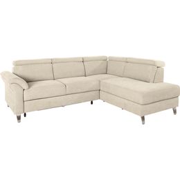 Sit & More Ecksofa SIT & MORE "Arngast L-Form", beige (creme), B:245cm H:84cm T:194cm, Sofas, Ecksofa, inklusive Kopfteilverstellung und Federkern, Topseller