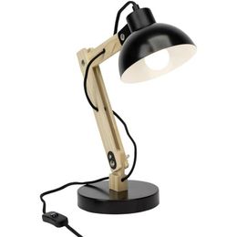 Lampe Moda Tischleuchte schwarz 1x A60, E27, 25W, geeignet für Normallampen (nicht enthalten) Mit Schnurzwischenschalter - Brilliant