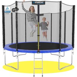 Kinetic Sports - Trampolin Outdoor salto - tüv Rheinland geprüft, Kindertrampolin Set mit Netz, Randpolster, usa Sprungruch - ø 335 cm, Blau-4