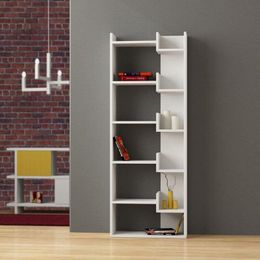 Oppa Modernes Bücherregal Display Unit Weiß Hoch 162.4cm - White - Decortie