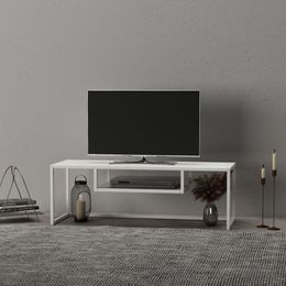 [en.casa] - Fernsehtisch Isokyrö Metall 120x40x40 cm Weiß