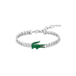 Armband Lacoste "ARTHOR, 2040226, 2040227" Armbänder Gr. Edelstahl, grün (edelstahlfarben-grün) Herren mit Emaille