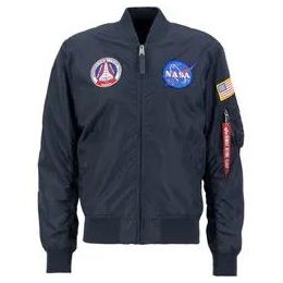 Bomberjacke Alpha Industries "Alpha Industries Men - Bomber Jackets MA-1 TT NASA Reversible II" Gr. L, blau (rep.blau) Herren Jacken