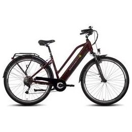 E-Bike SAXONETTE "Comfort Sport" E-Bikes Gr. 50cm, 28 Zoll (71,12cm), rot (bordeaux glanz) Pedelec, Elektrofahrrad für Damen u. Herren