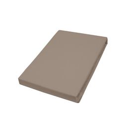 Hahn-Haustextilien Spannbetttuch Elastan-Feinjersey - Nougat - 150 x 200 cm Mischgewebe