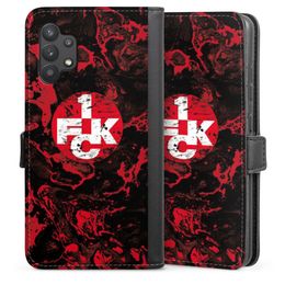 DeinDesign Galaxy A32 4G Handy Klapph&uuml;lle Handyh&uuml;lle aus Kunst Leder schwarz Flip Case 1. Fc Kaiserslautern 1. Fck Logo Sideflip mit Lasche