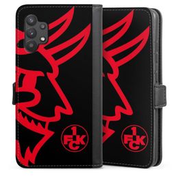 DeinDesign Galaxy A32 4G Handy Klapph&uuml;lle Handyh&uuml;lle aus Kunst Leder schwarz Flip Case 1. Fc Kaiserslautern Logo Official Licensed Product Sideflip mit Lasche
